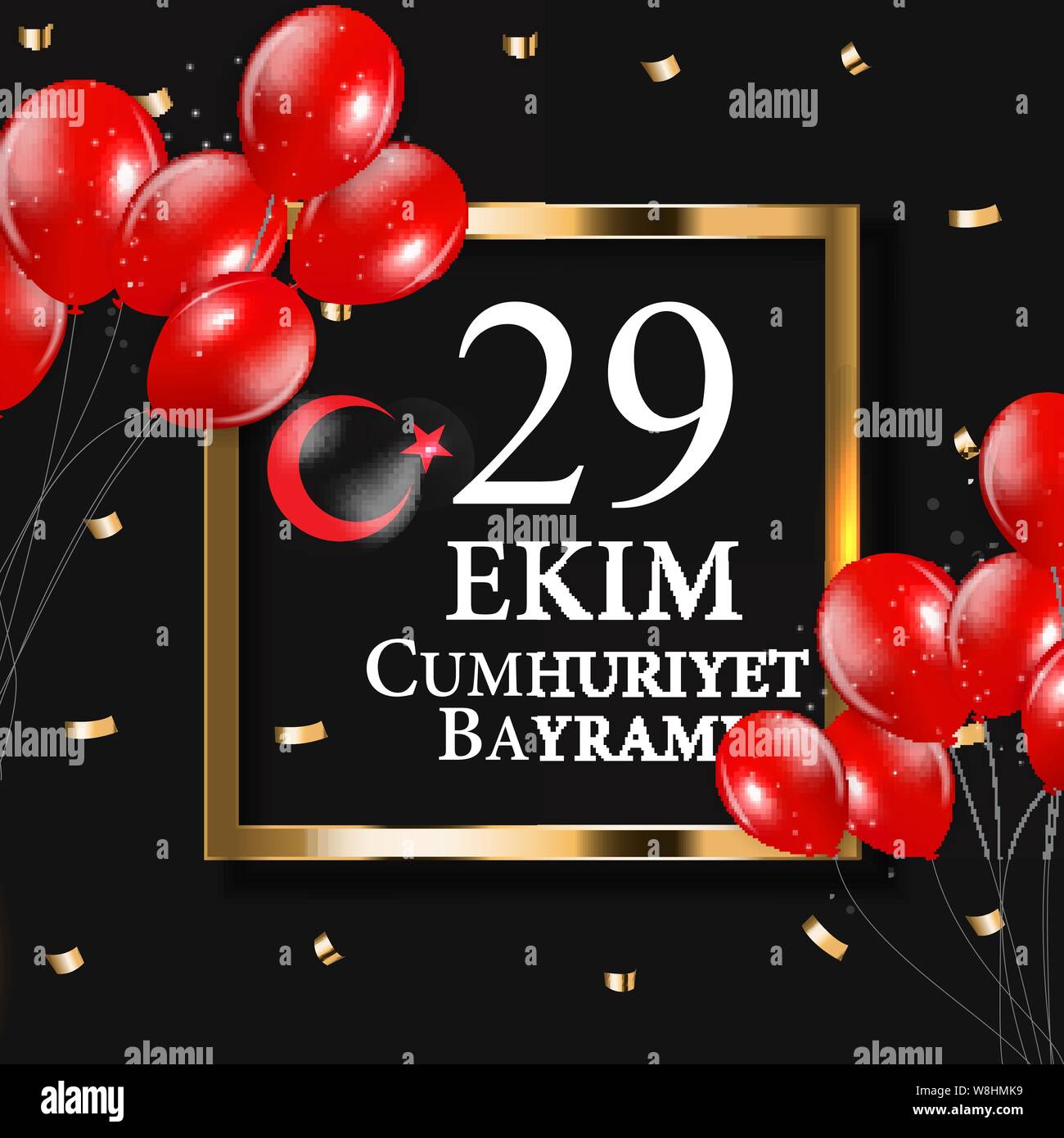 29 Ekim Cumhuriyet Bayraminiz. Translation: 29 october Republic Day ...
