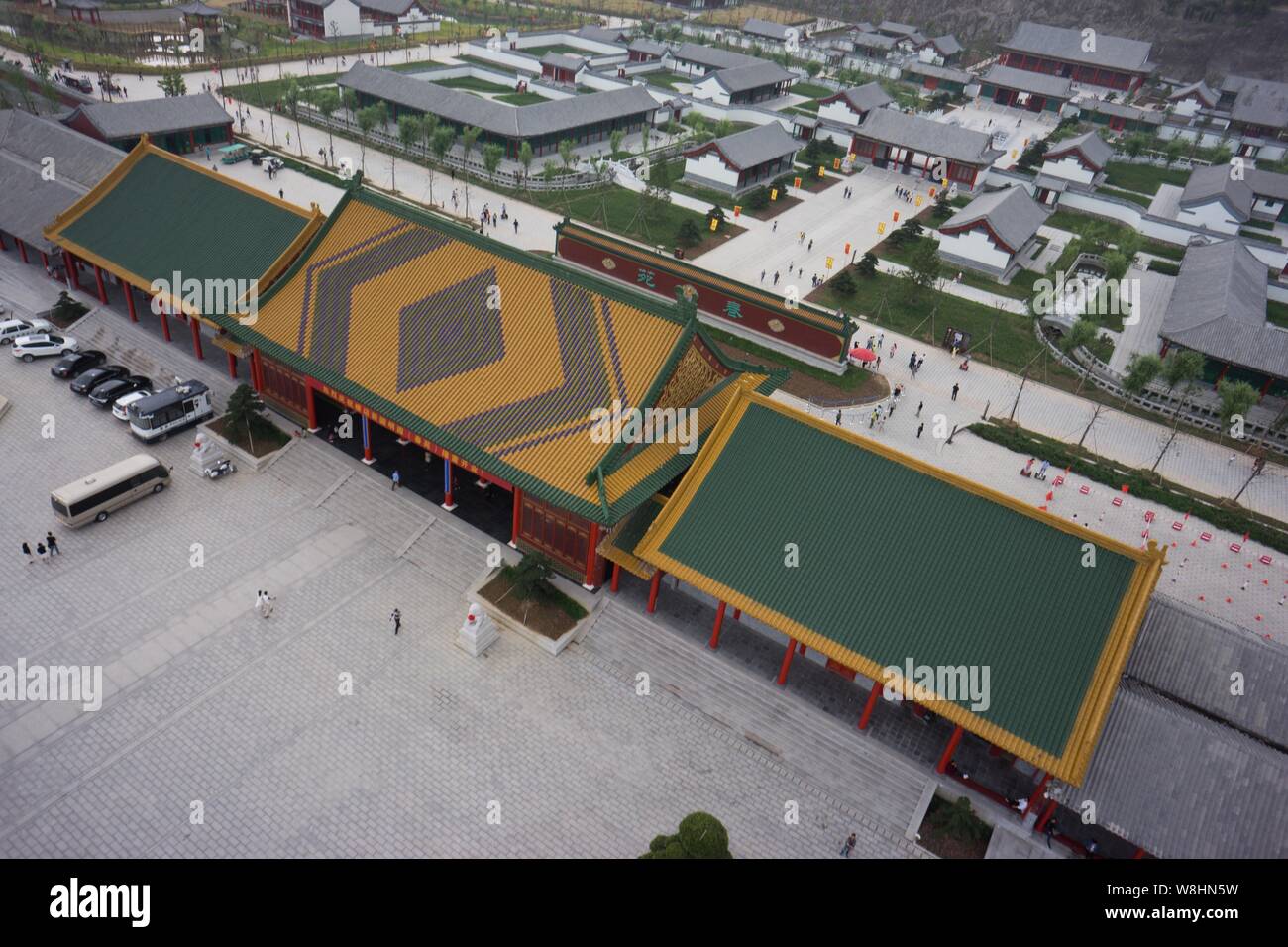 Aerial view of the full-scale replica of the Old Summer Palace in ...