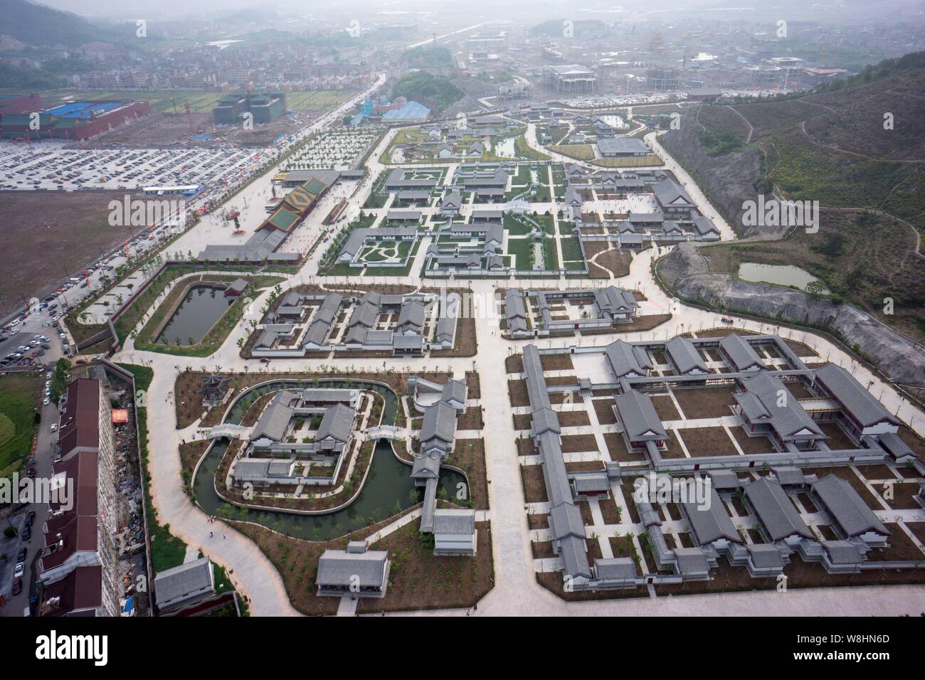 Aerial view of the full-scale replica of the Old Summer Palace in ...