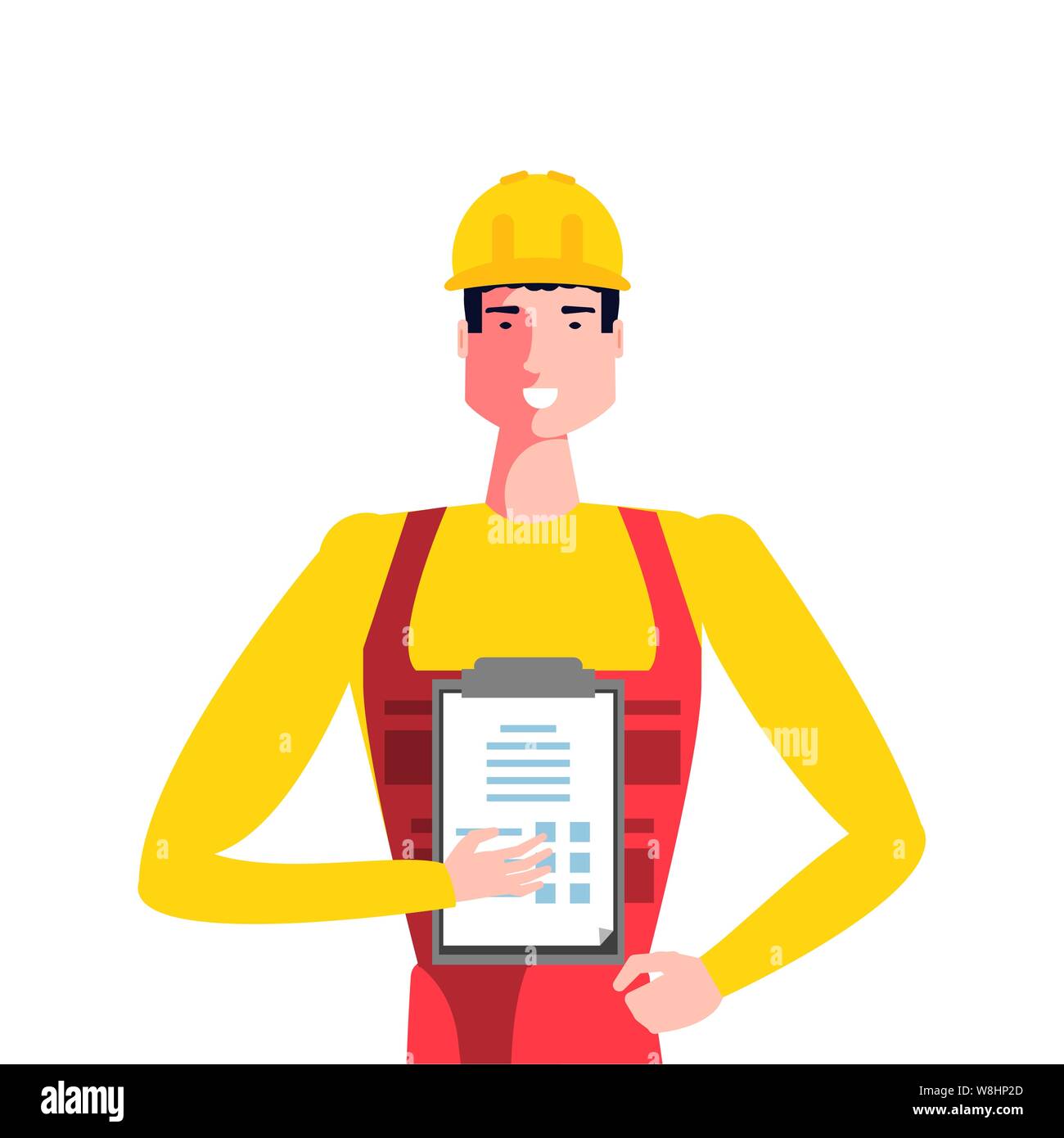 worker operator industrial with checklist vector illustration design ...