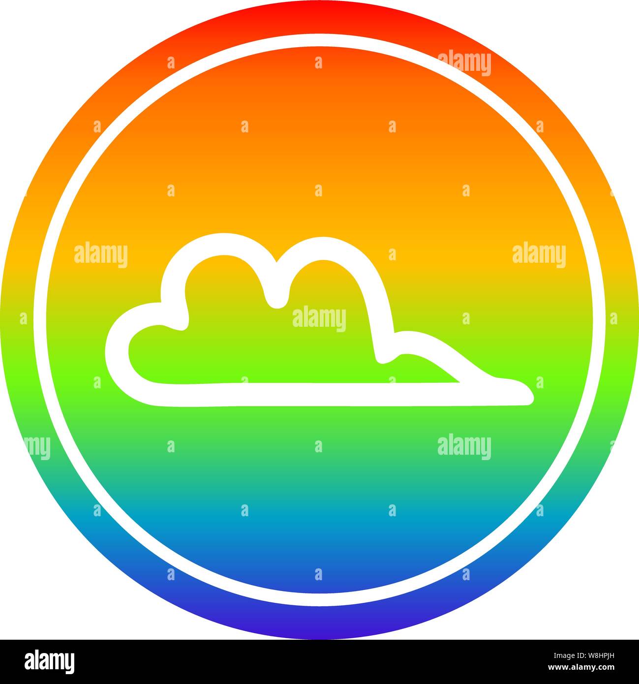 weather cloud circular icon with rainbow gradient finish Stock Vector ...