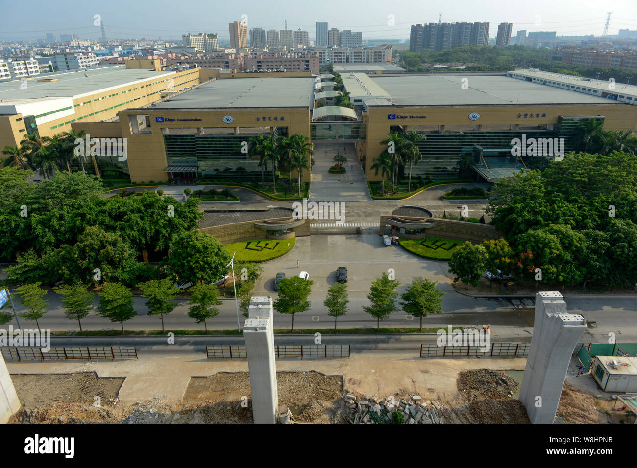 Aerial view of the factory of Kinpo Electronics in Changan town ...