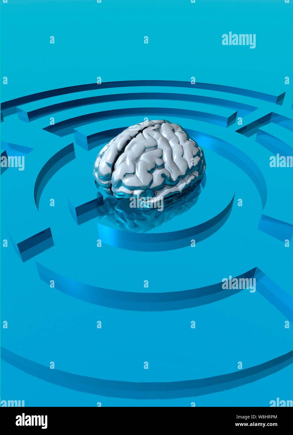 Human brain in maze, illustration Stock Photo - Alamy
