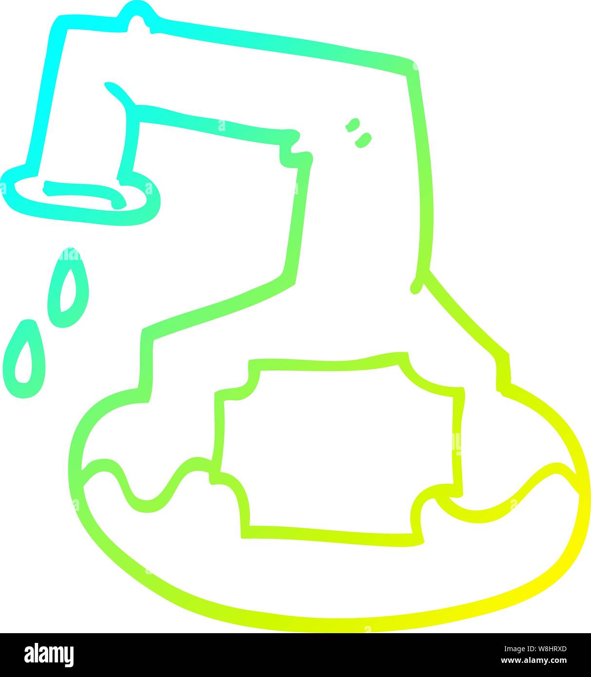 cold gradient line drawing of a cartoon science tube Stock Vector Image ...