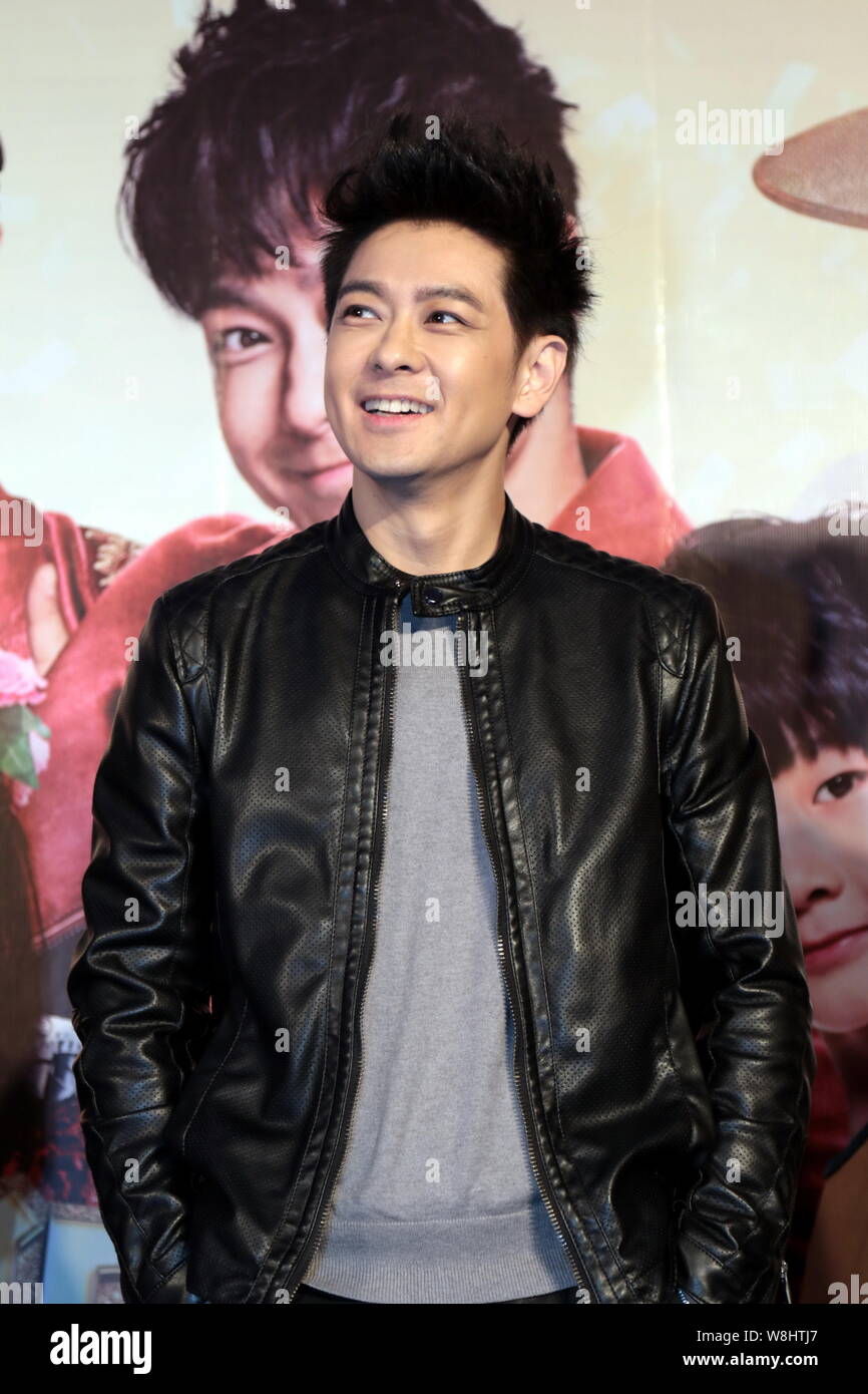 Taiwanese singer and actor Jimmy Lin smiles during a press conference ...