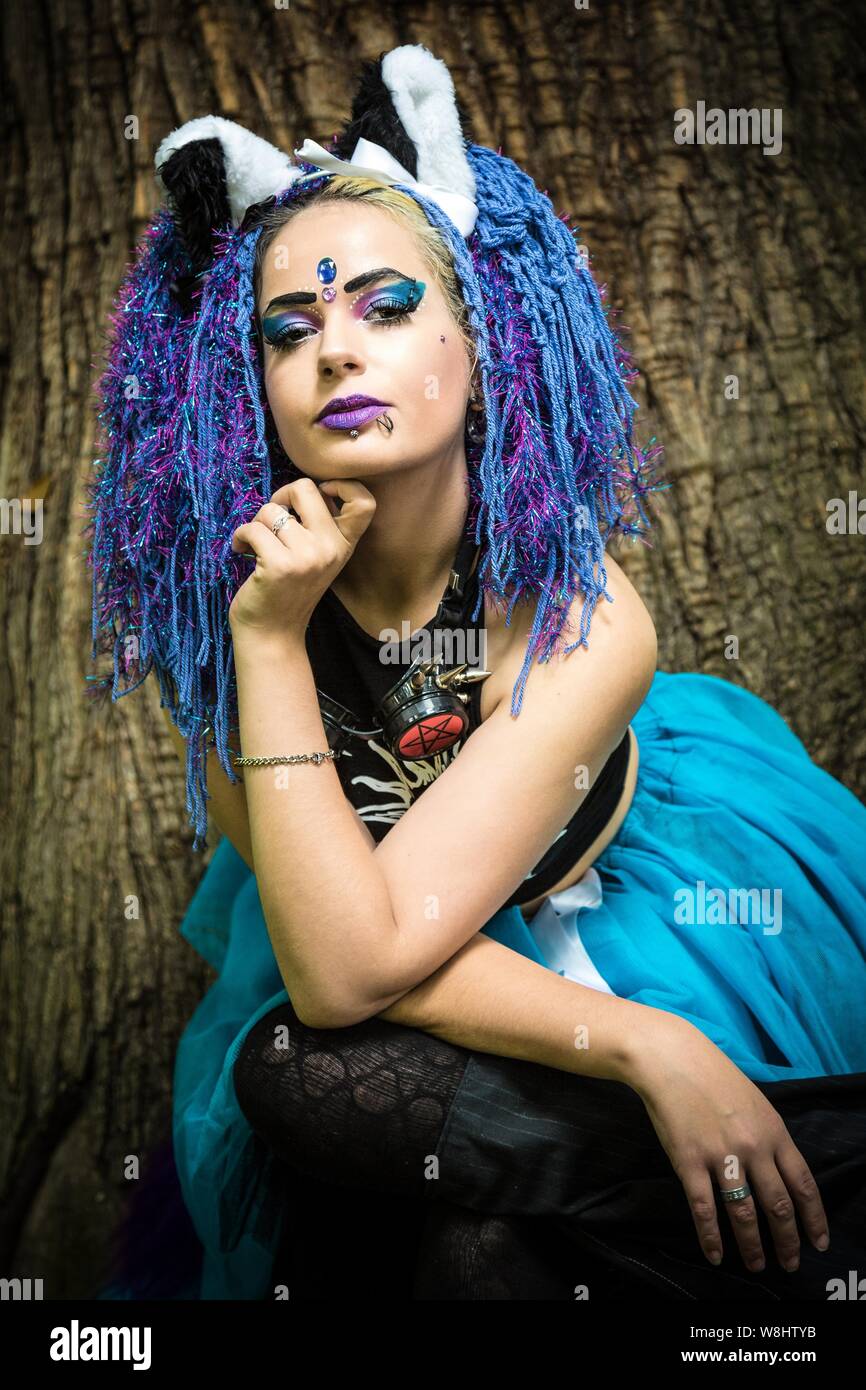 Pastel Goth Blue Hair