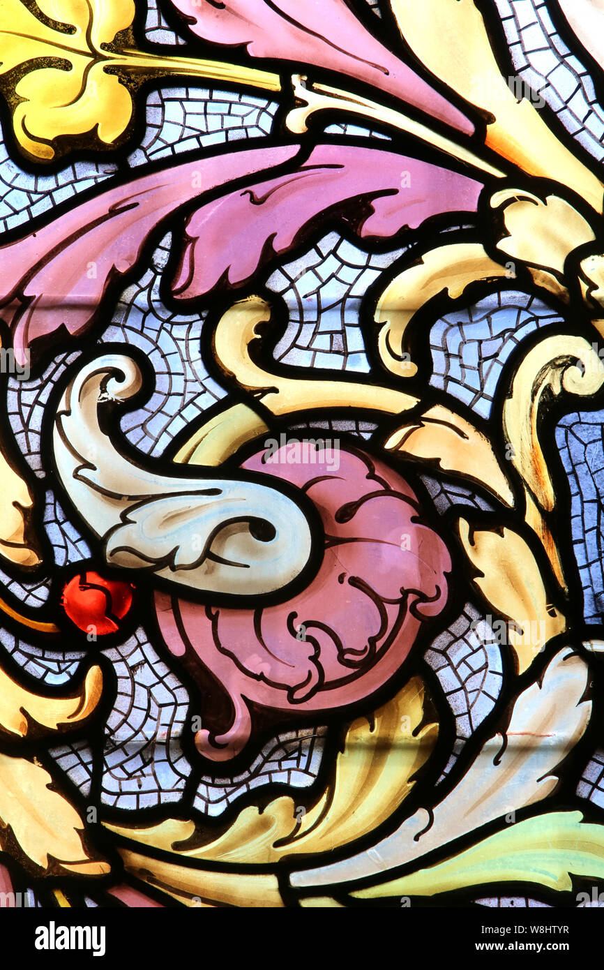 Vitrail. Eglise Saint-Nicolas Saint-Marc. Ville d'Avray. / Stained ...