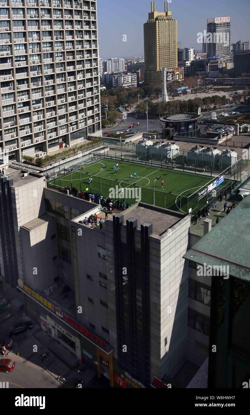 Rooftop football soccer field in hi-res stock photography and images ...