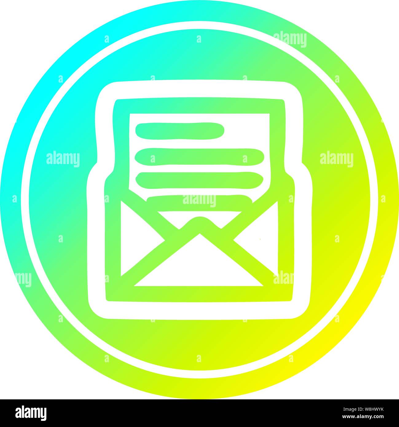 envelope letter circular icon with cool gradient finish Stock Vector ...