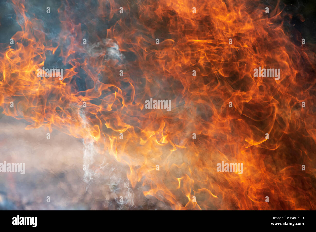 Flames and smoke, fire background Stock Photo - Alamy
