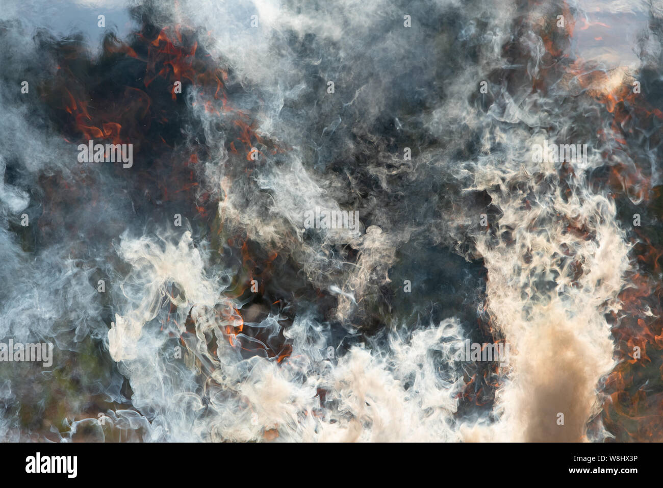 Flames and smoke, fire background Stock Photo - Alamy
