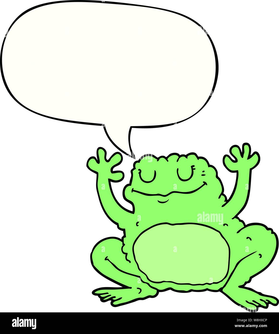 cartoon frog with speech bubble Stock Vector Image & Art - Alamy