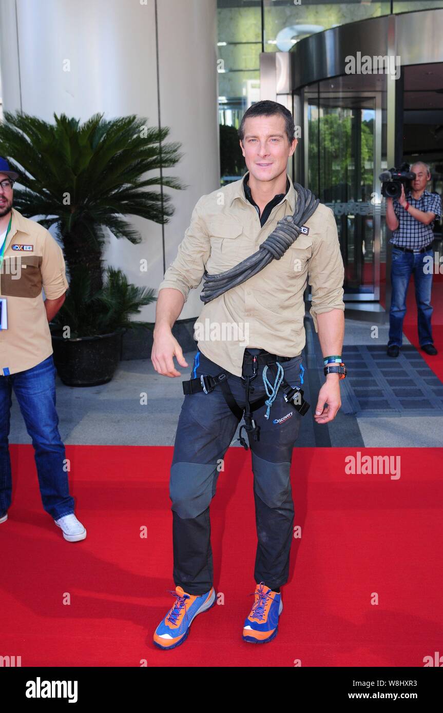 British adventurer and television presenter Bear Grylls poses after ...