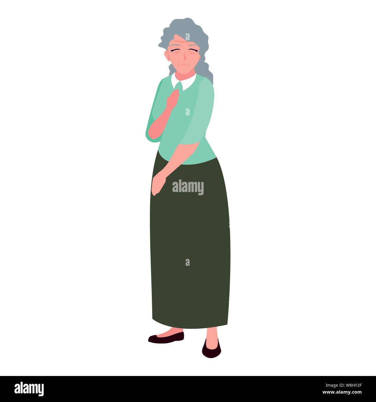 happy grandparents day - cute grandma character vector illustration ...