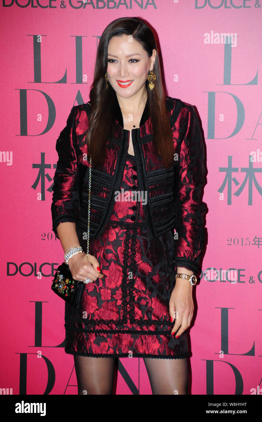 Hong Kong model Sophia Kao poses during the Dolce & Gabbana celebration ...