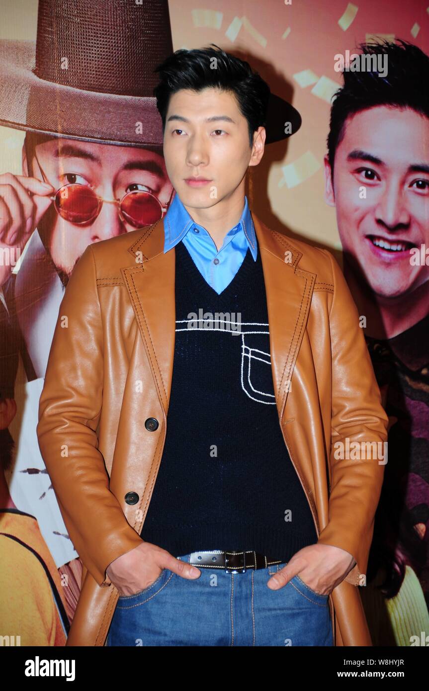 Chinese model and actor Zhang Liang poses at a press conference for his ...