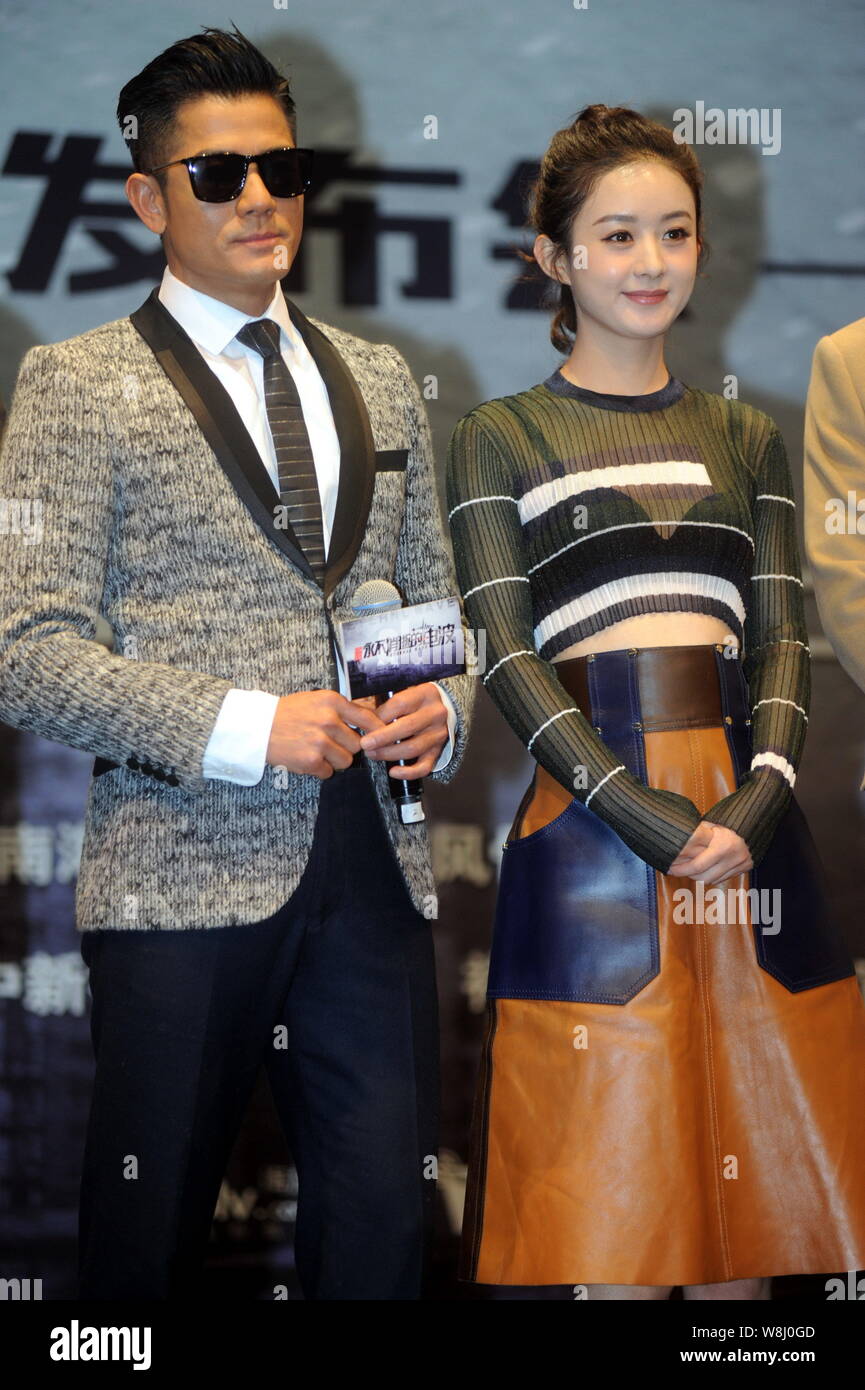 Hong Kong singer and actor Aaron Kwok, left, Chinese actress Zhao ...