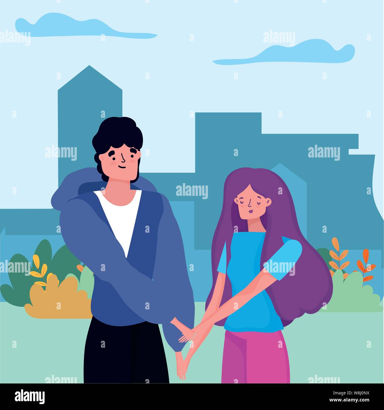 Couple of woman and man cartoon design, Relationship love romance ...