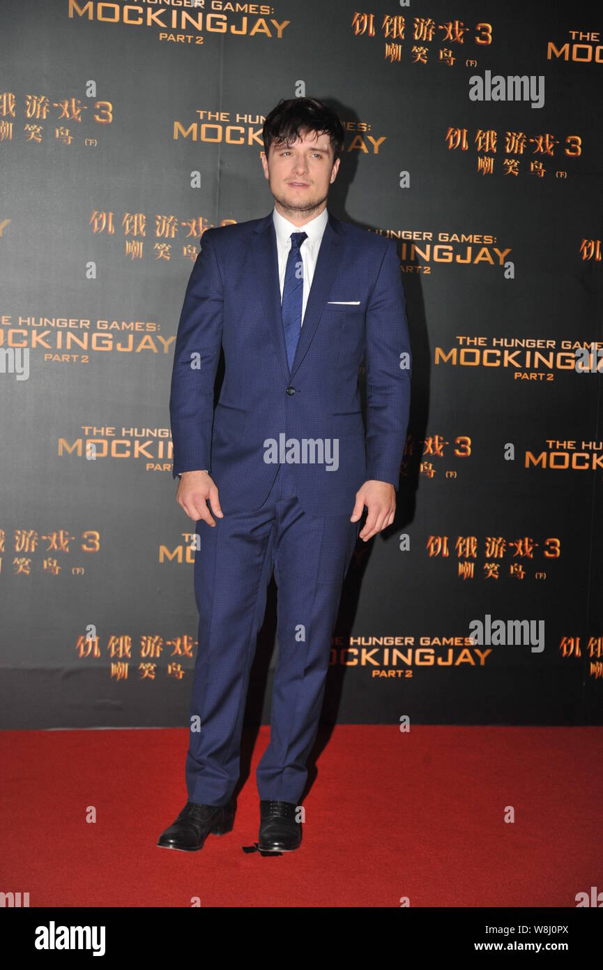 American actor Josh Hutcherson poses on the red carpet for a premiere ...