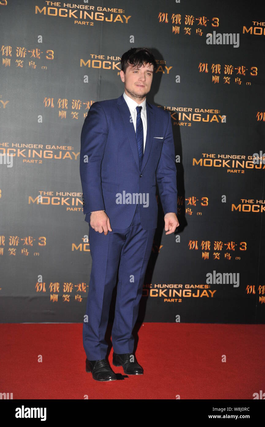 American actor Josh Hutcherson poses on the red carpet for a premiere ...