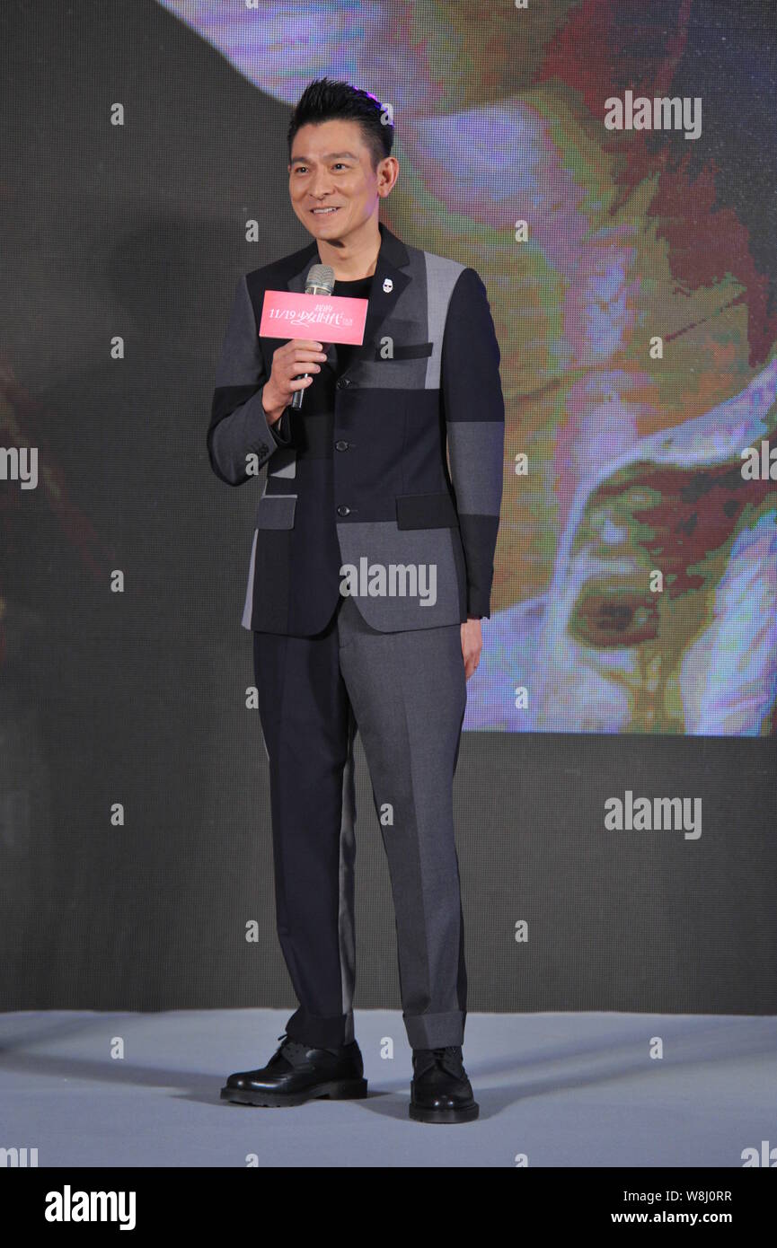 Hong Kong singer and actor Andy Lau smiles during a premiere for his ...