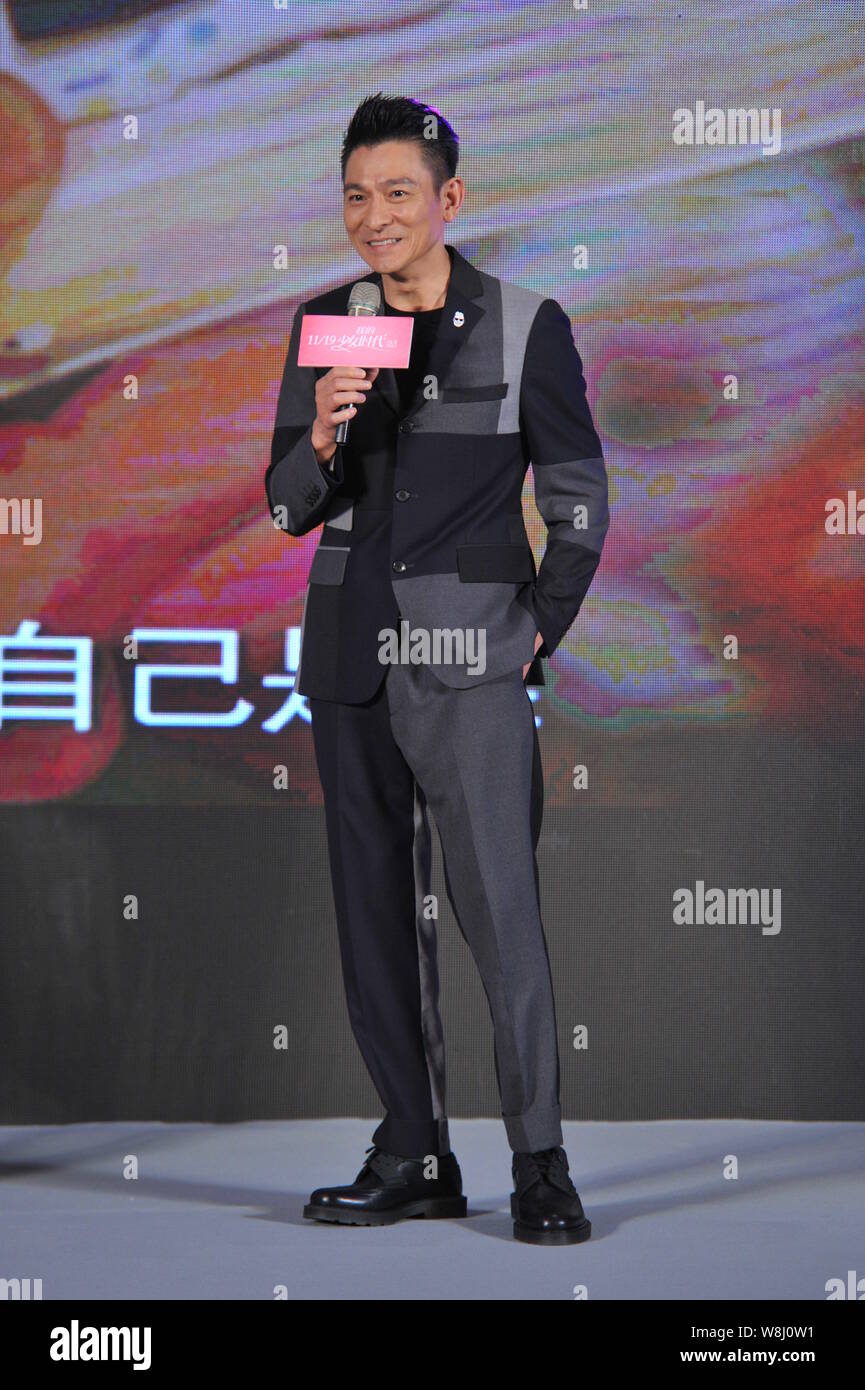 Hong Kong singer and actor Andy Lau smiles during a premiere for his ...