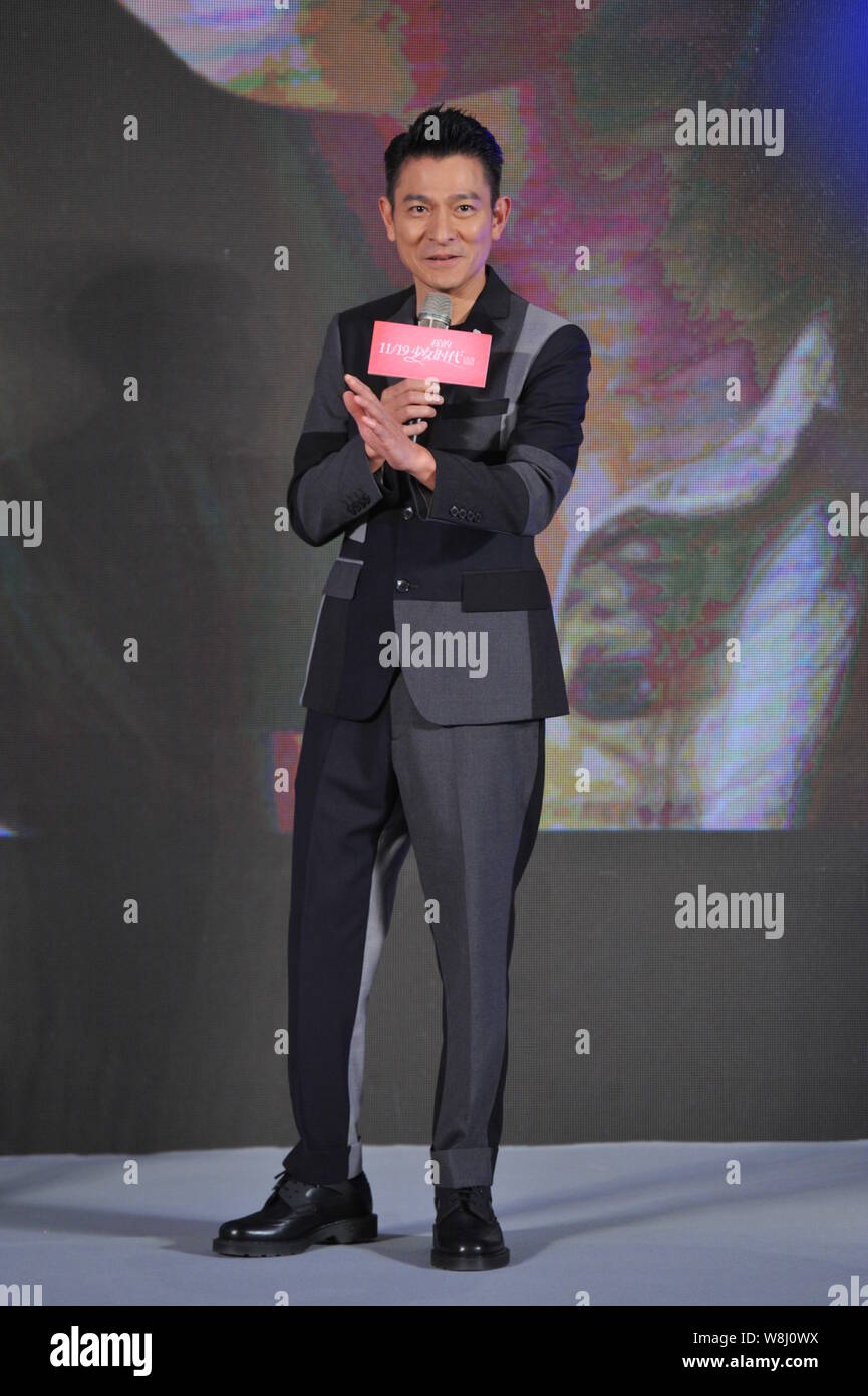 Hong Kong singer and actor Andy Lau smiles during a premiere for his ...