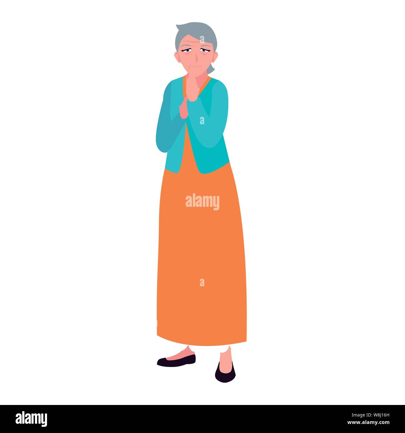 happy grandparents day - cute grandma character vector illustration ...