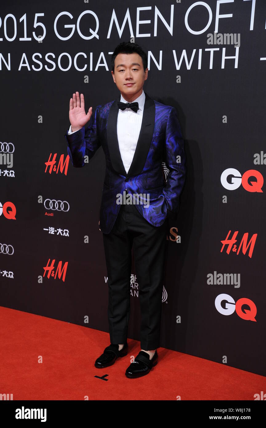 Chinese actor Tong Dawei poses on the red carpet as he arrives for the ...