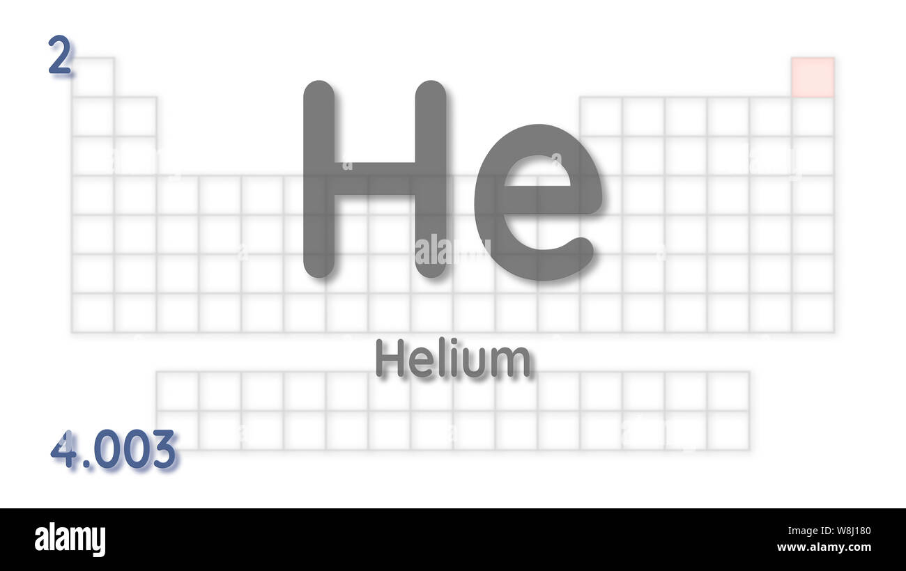 Helium chemical element atomic data and symbol illustration backdrop ...