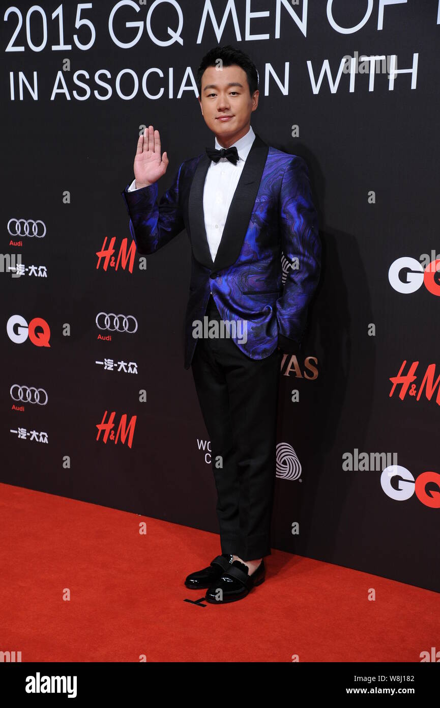 Chinese actor Tong Dawei poses on the red carpet as he arrives for the ...