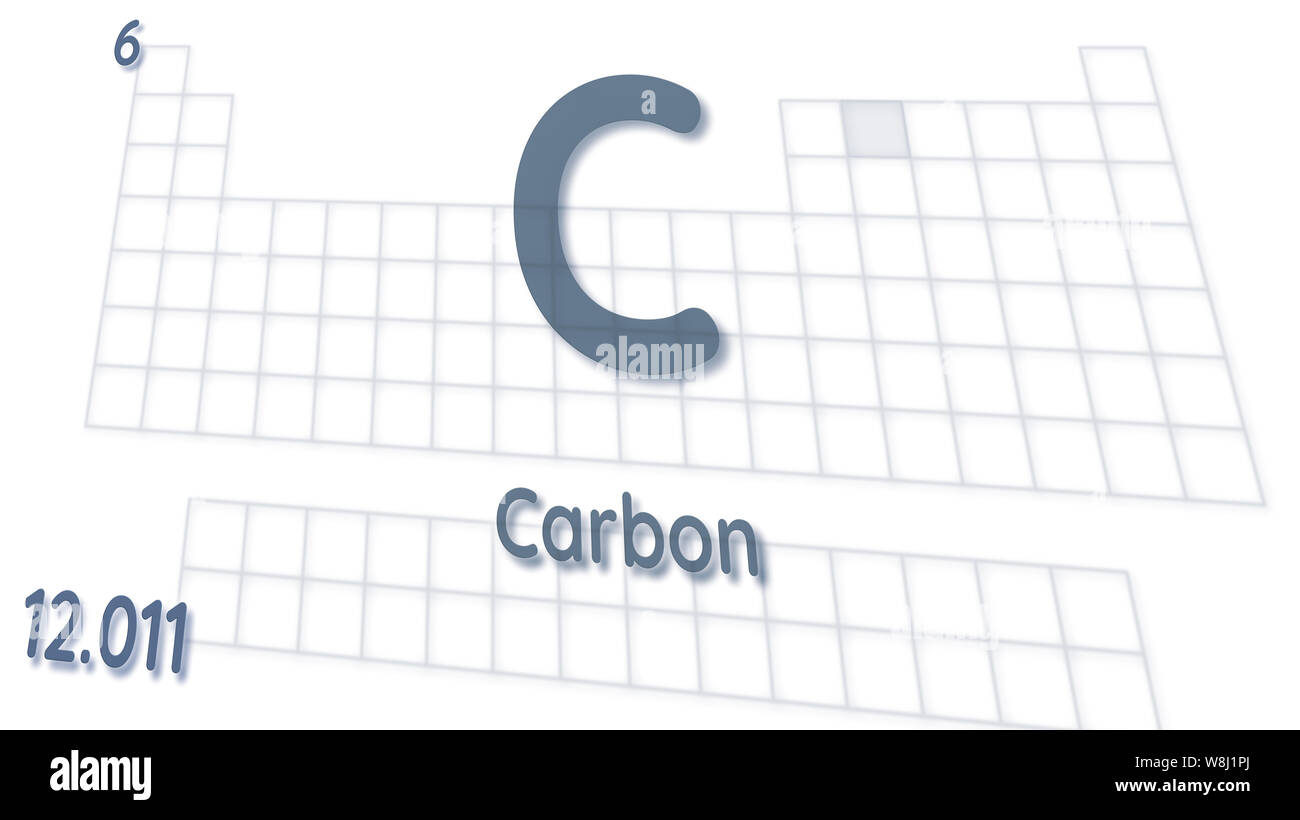 Carbon chemical element atomic data and symbol illustration backdrop ...