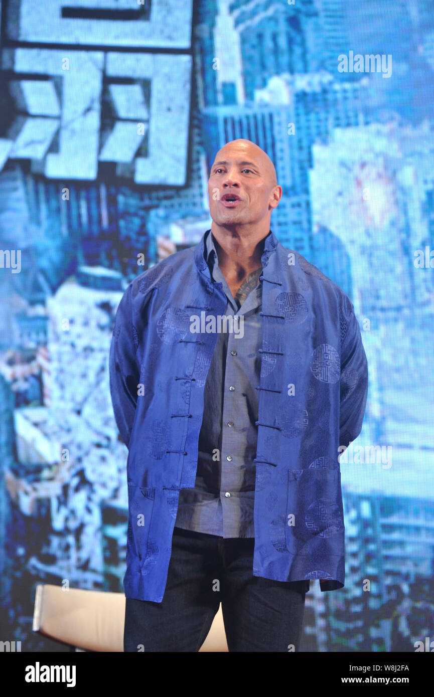 American actor Dwayne Johnson dressed in a traditional Chinese Tang ...