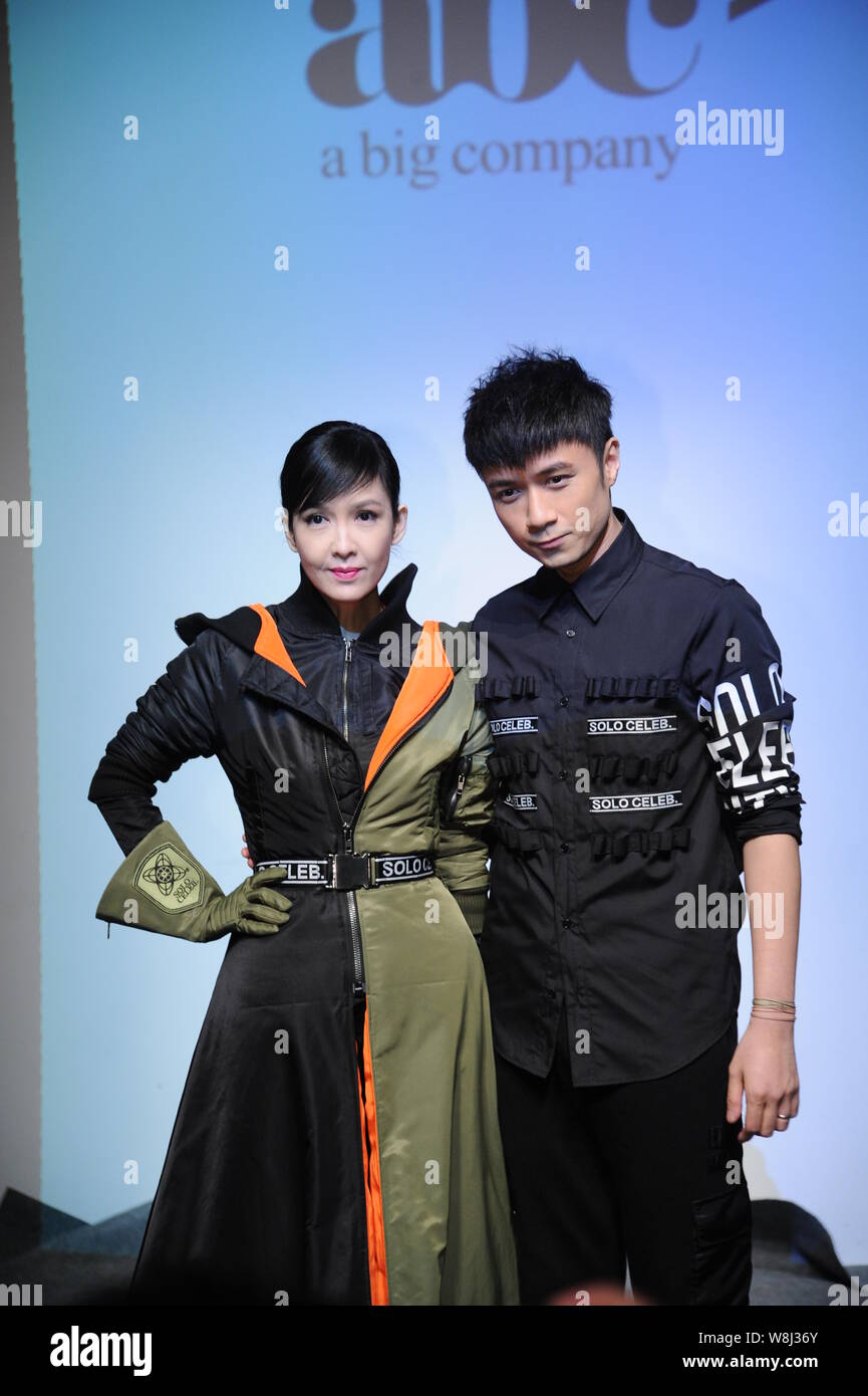 Hong Kong singer and actor Leo Ku Kui-kei, right, poses with singer and ...