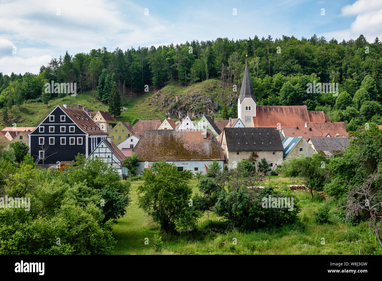 View on the town of Hohenburg, Upper Palatinate in Bavaria, Germany ...