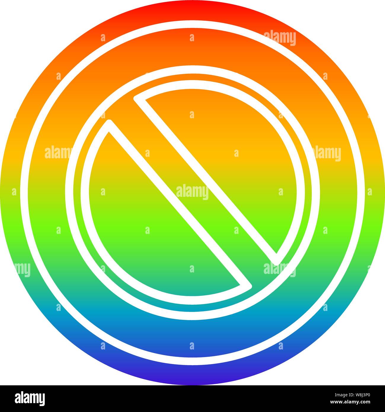 generic stop circular icon with rainbow gradient finish Stock Vector ...