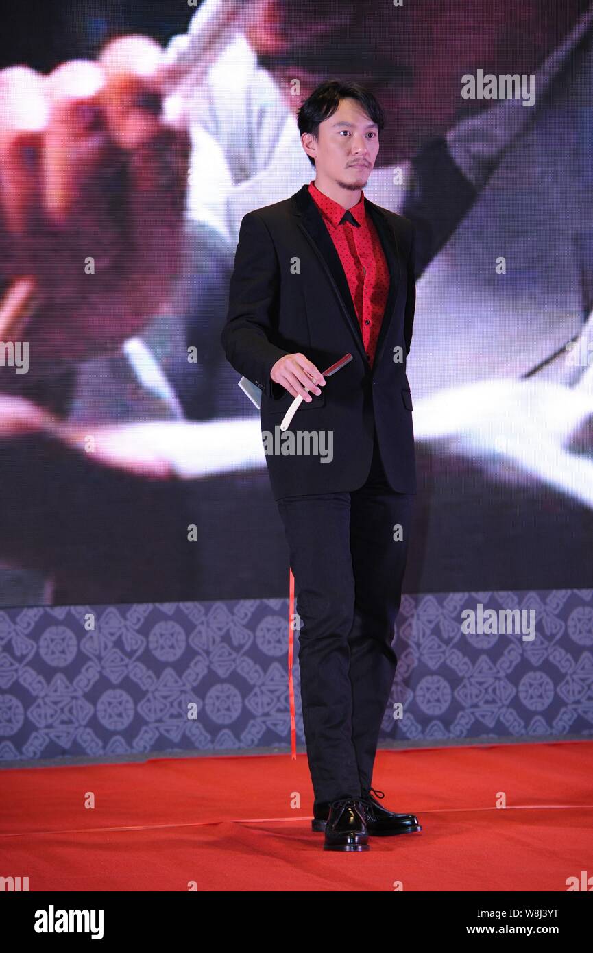 Taiwanese actor Chang Chen poses during a press conference for his movie "The Grandmaster 3D" in ...