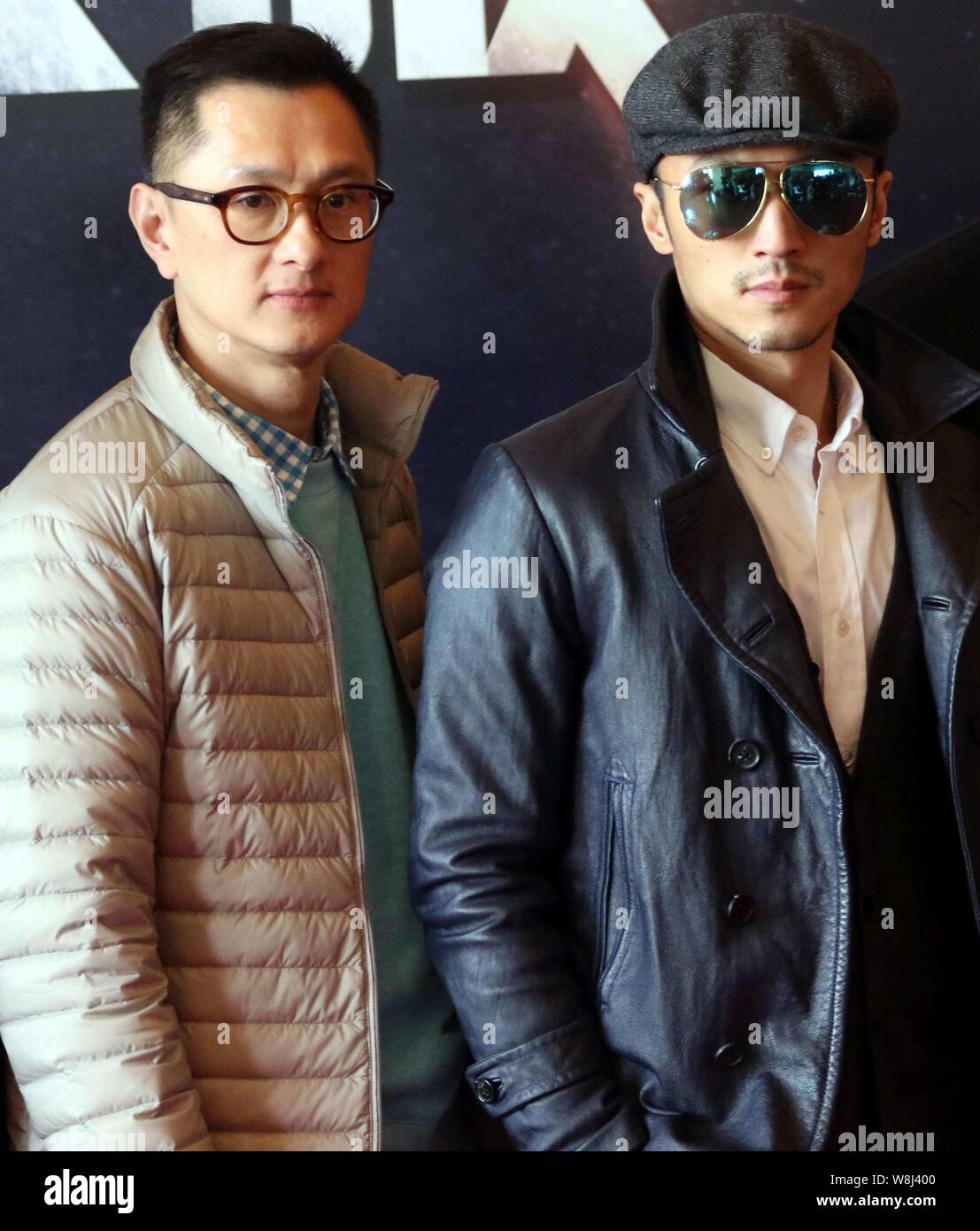 Hong Kong actor Nicholas Tse, right, poses with Hong Kong movie ...
