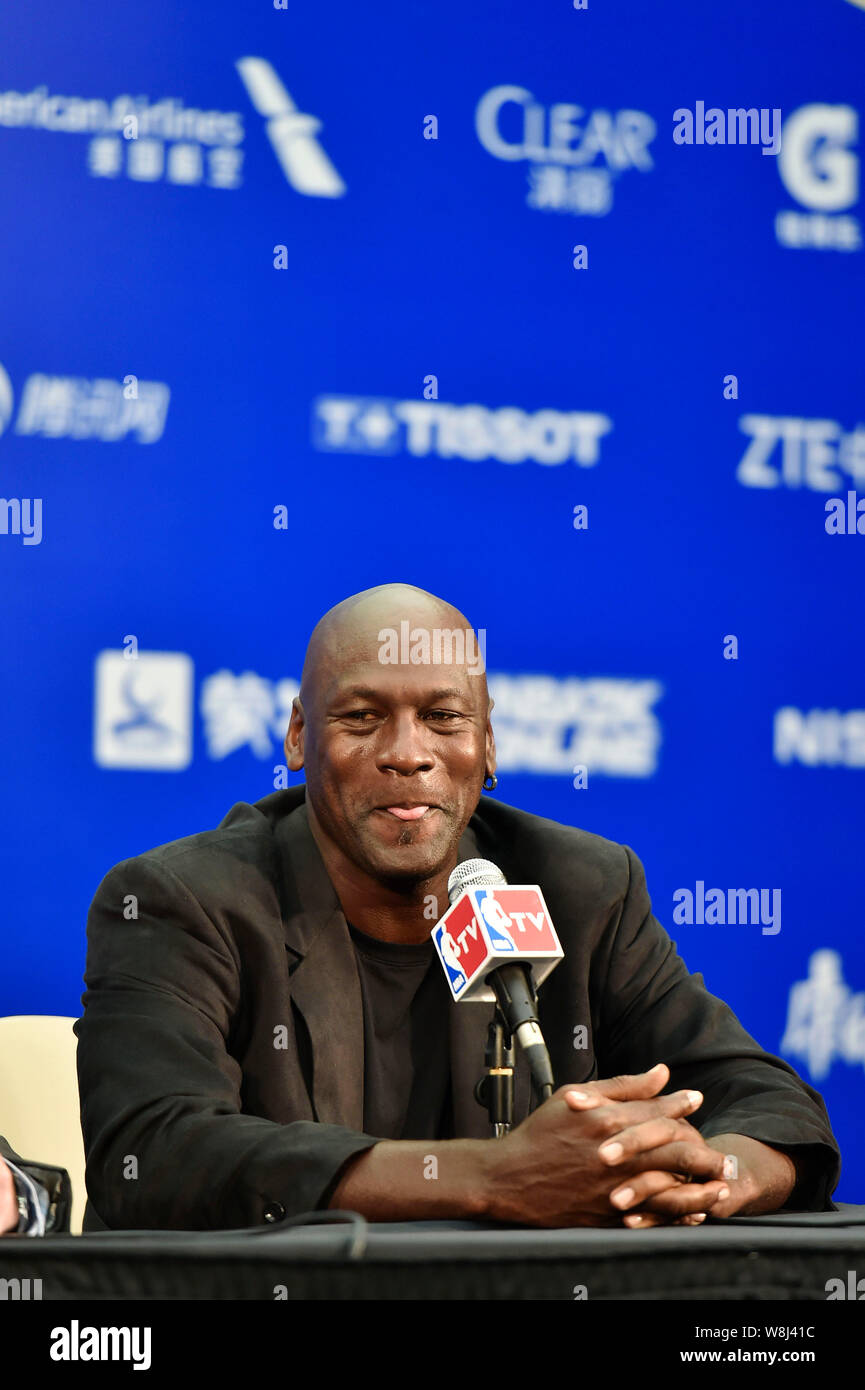 American basketball superstar Michael Jordan, owner and chairman of the ...
