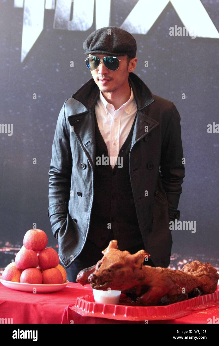 Hong Kong actor Nicholas Tse poses during a press conference to start ...