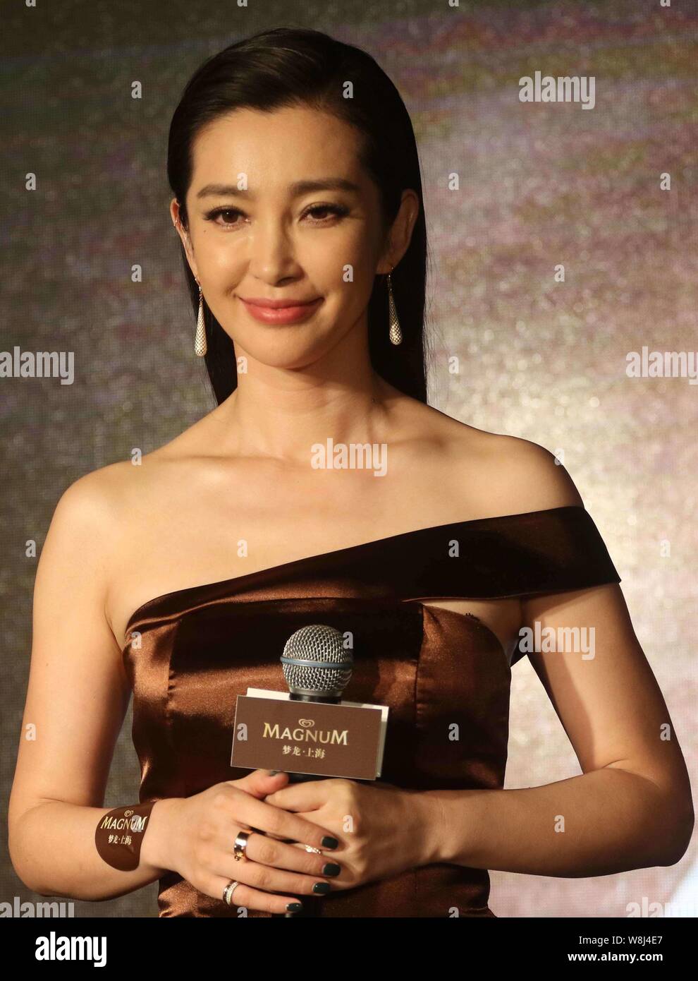 Chinese actress Li Bingbing attends a promotional event for Magnum ice ...