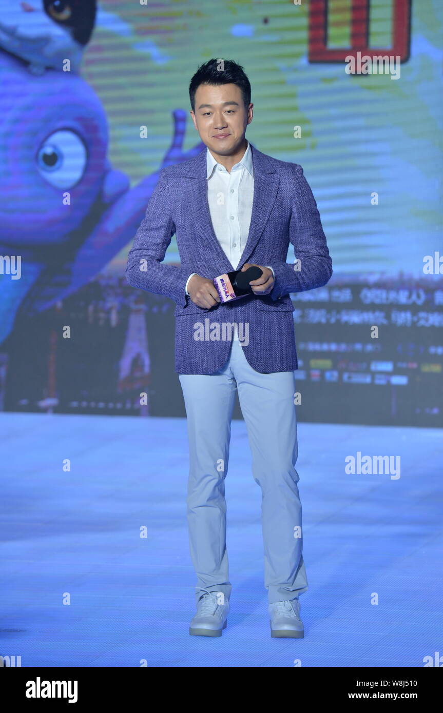 Chinese actor Tong Dawei attends a press conference for the animated ...