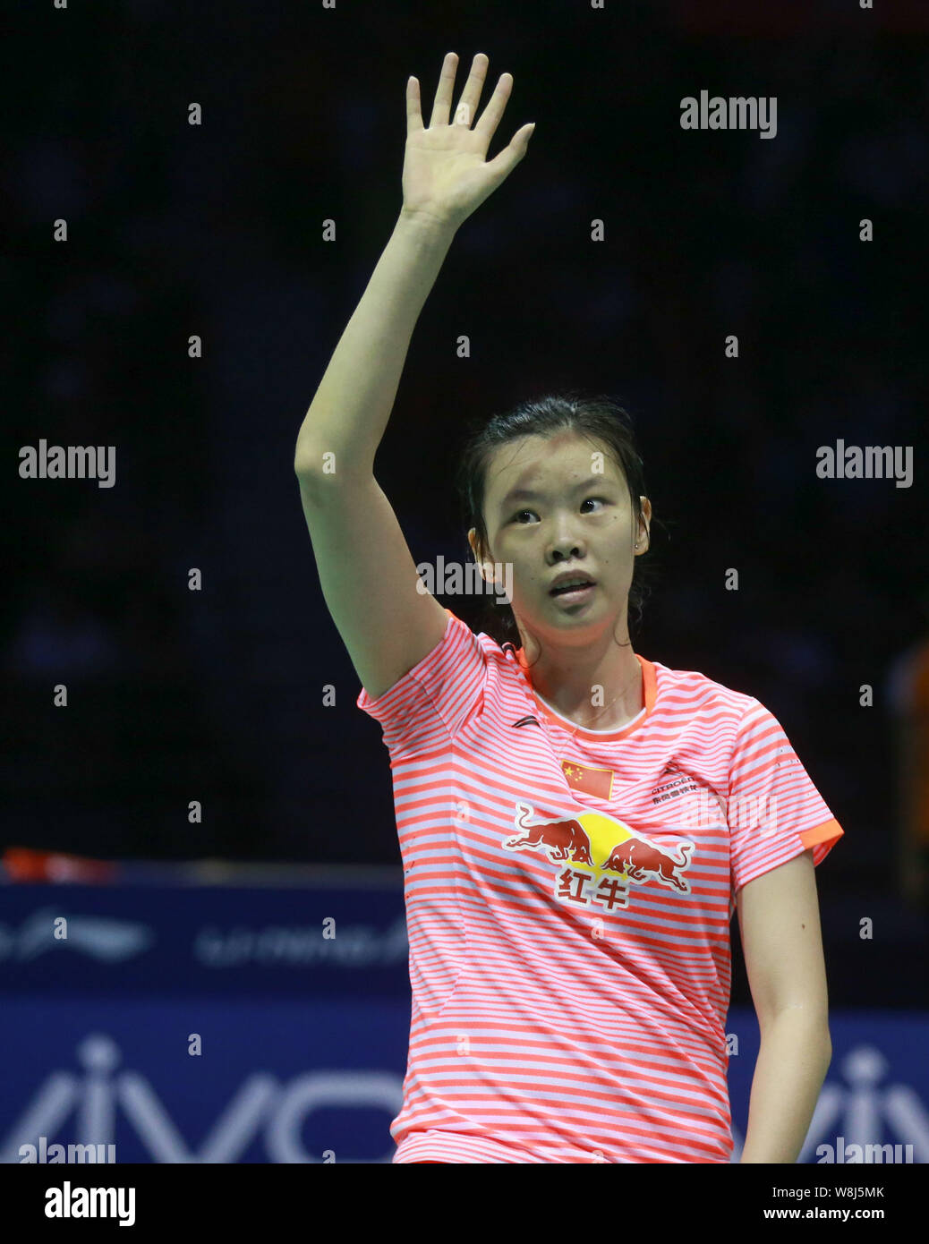 Li Xuerui of China celebrates after defeating Akane Yamaguchi of Japan ...