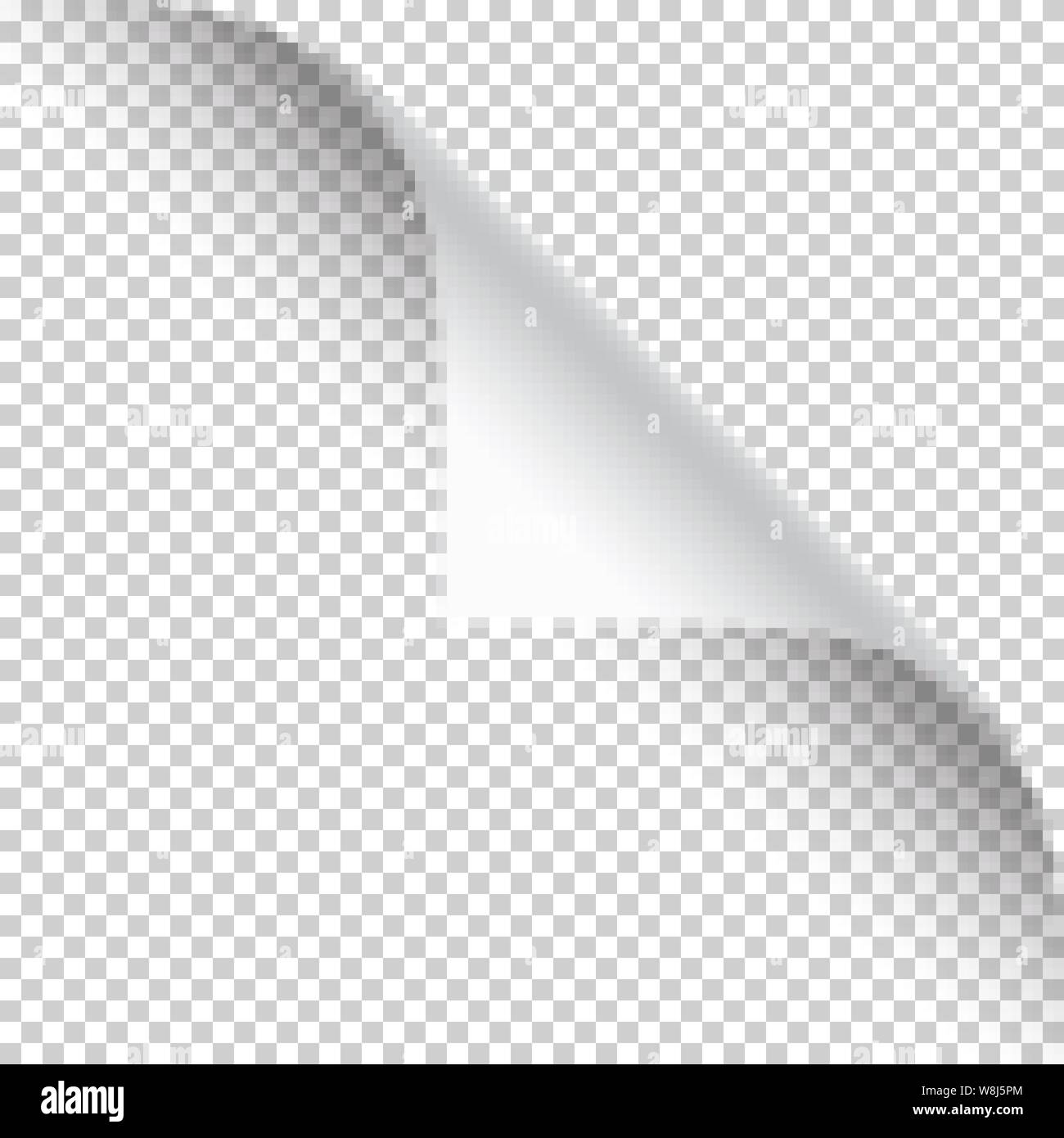 Curled page corner with shadow on transparent background. Blank sheet ...