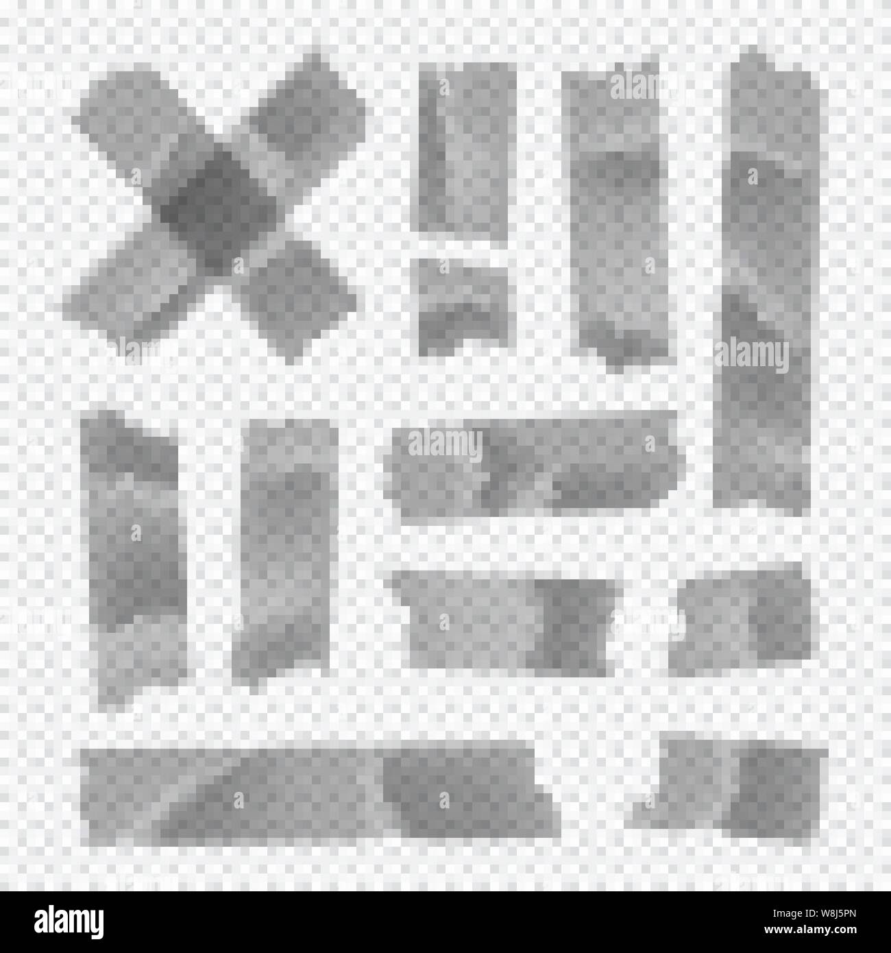 Adhesive tape set. Sticky paper strip isolated on transparent ...