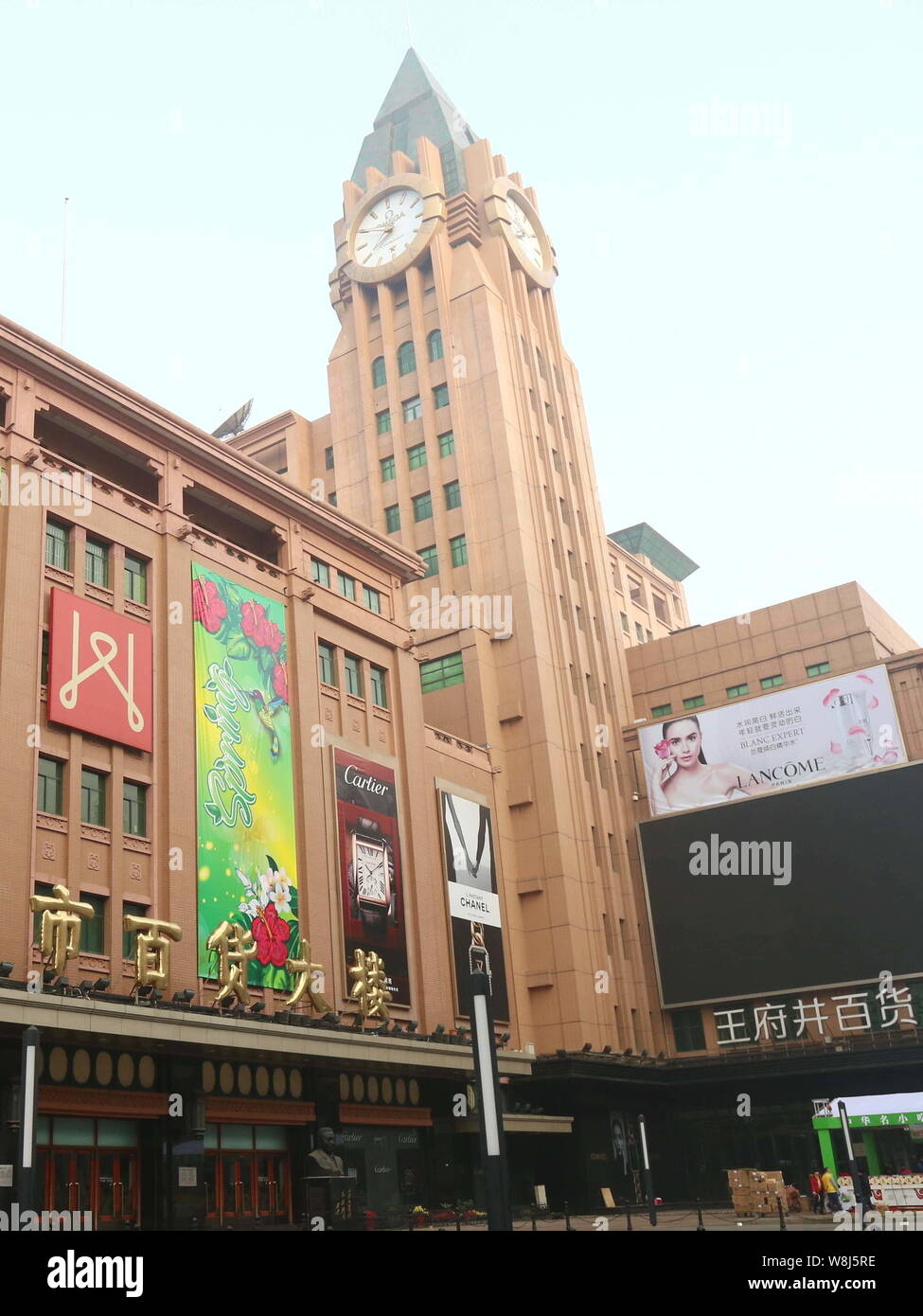 Asia's largest OMEGA Clock is pictured on top of the Wangfujing ...