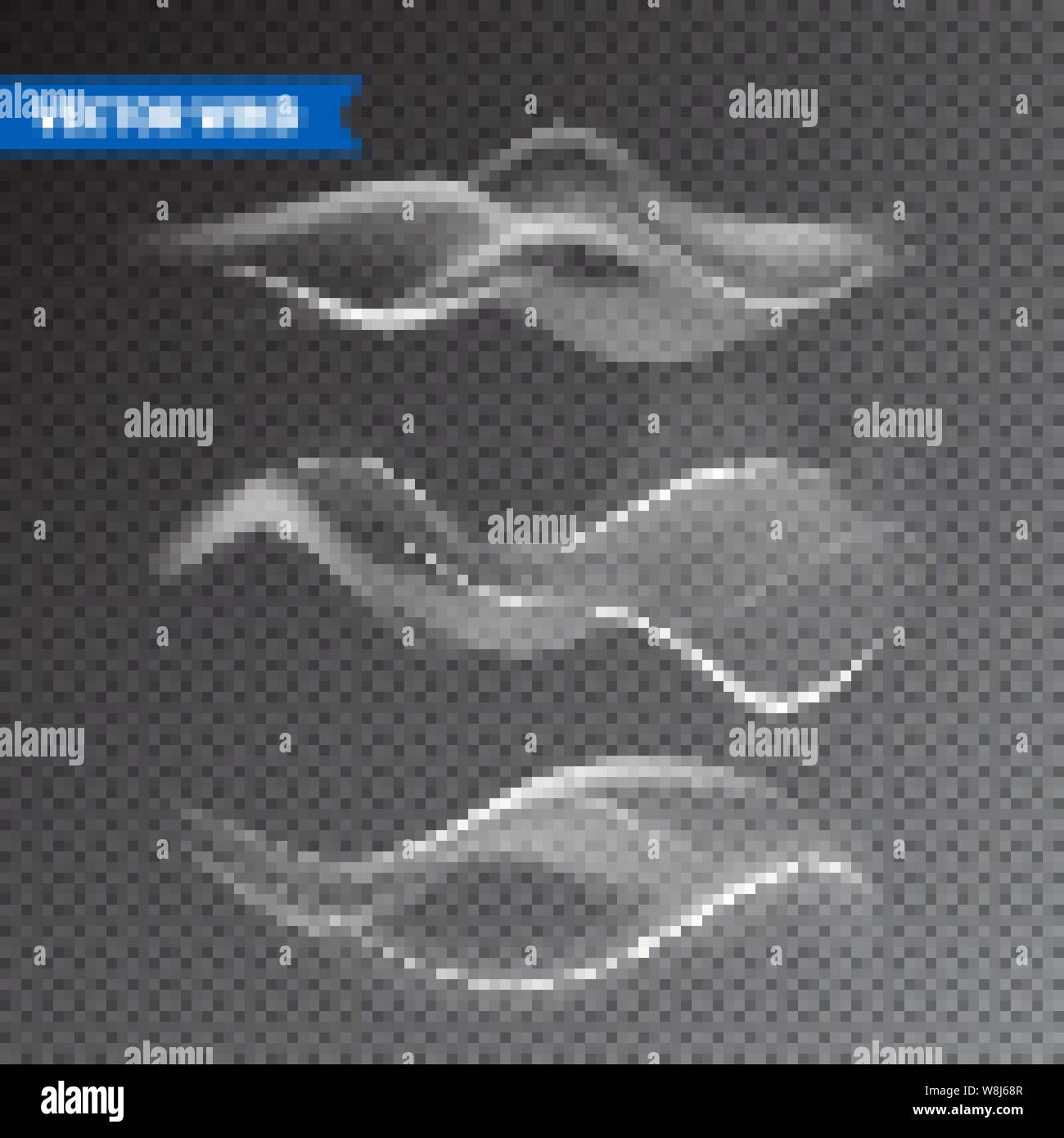 Realistic Wind Set on Transparent Background. Vector Vapor in Air ...