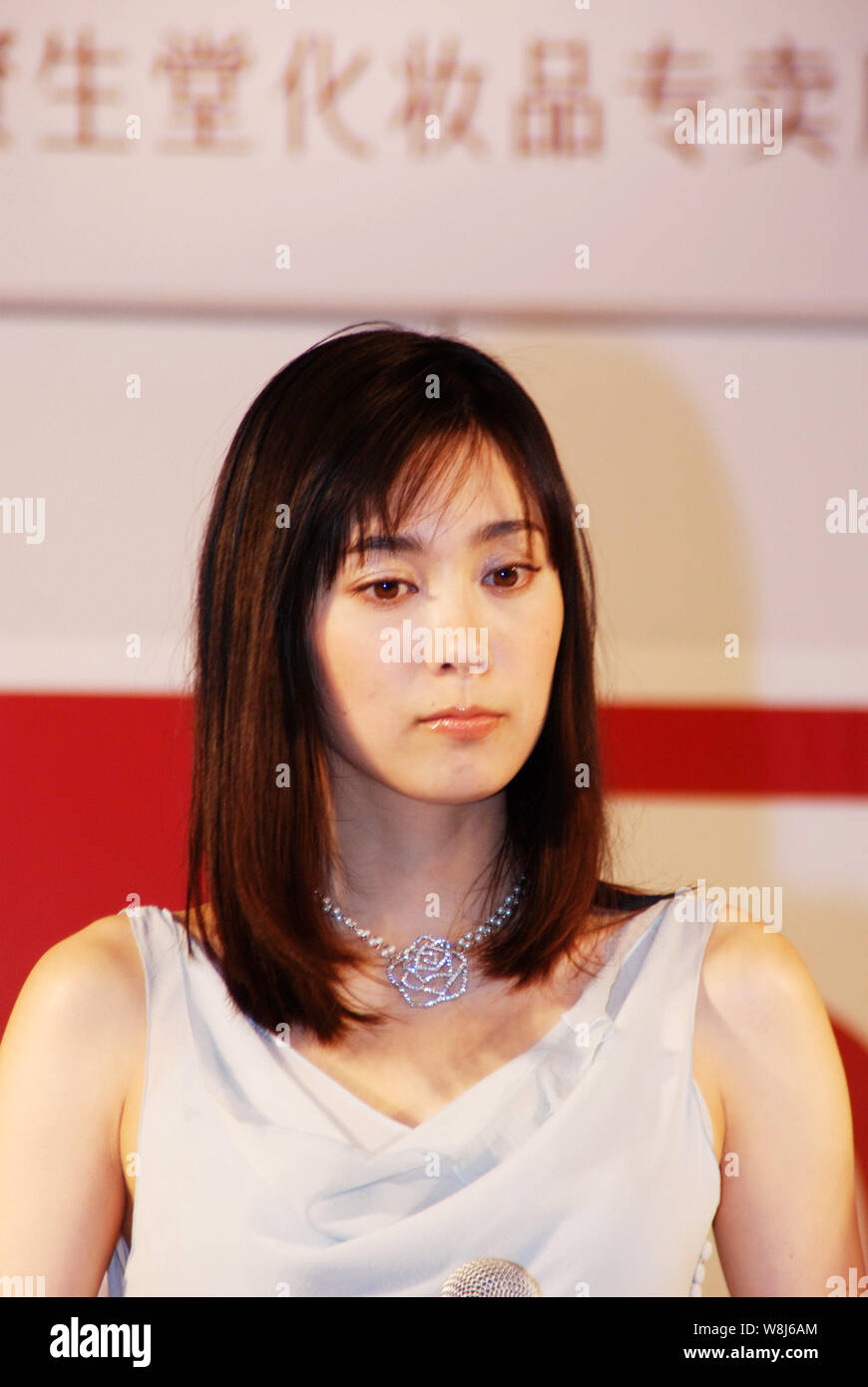 --FILE--Japanese actress Kazue Fukiishi poses at a promotional event ...