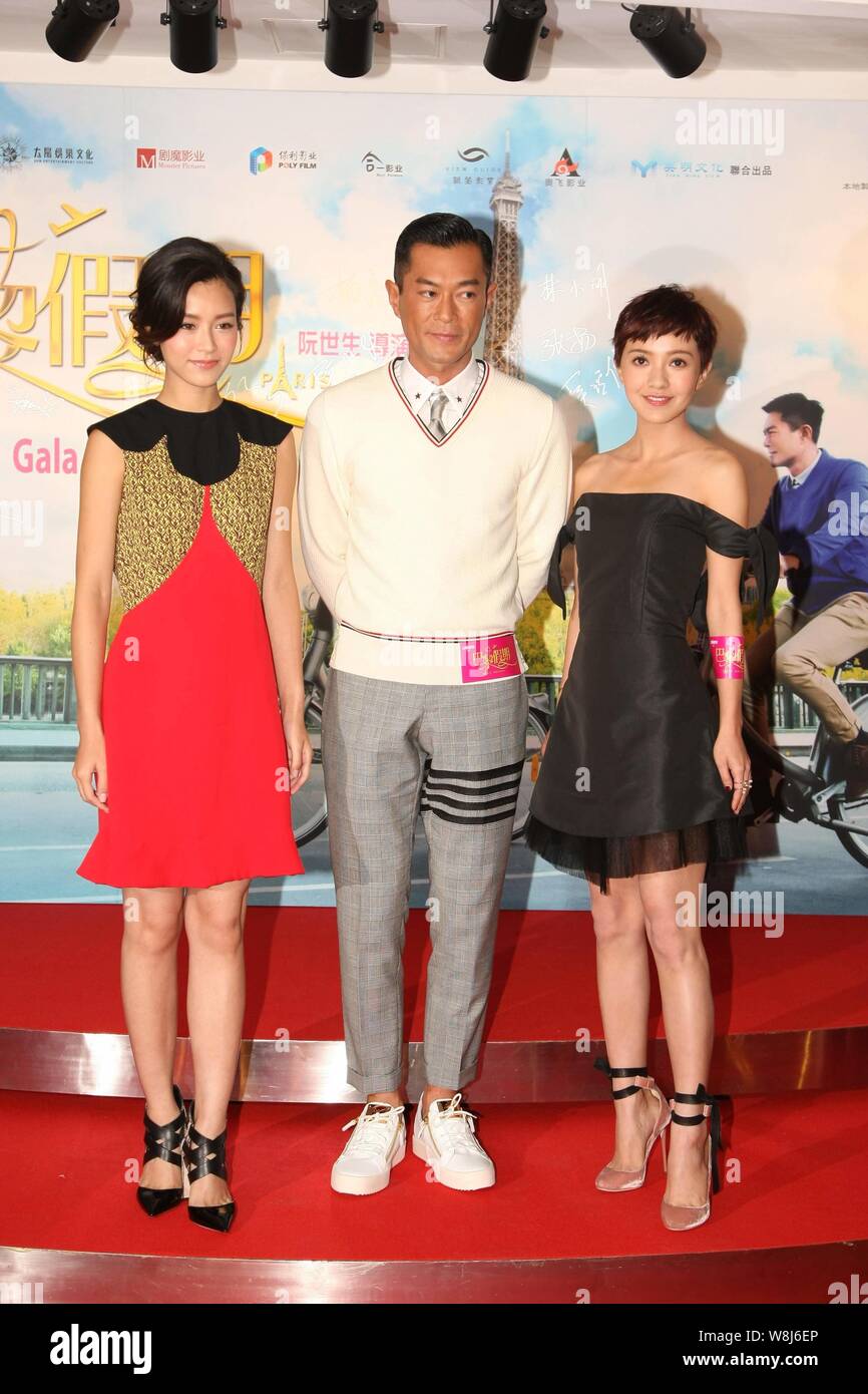 (From left) Hong Kong actress Janice Man, actor Louis Koo and Taiwanese ...