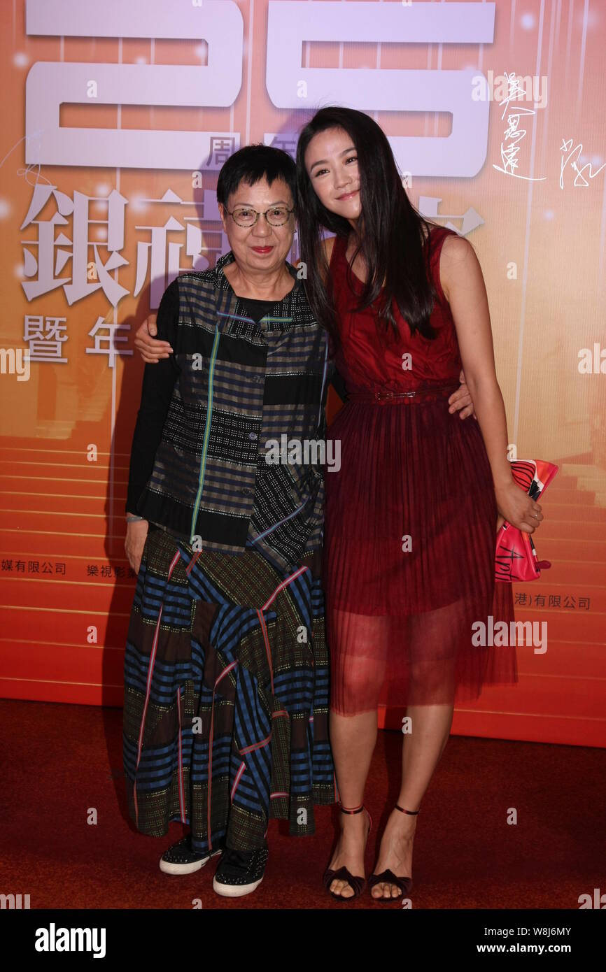 Chinese actress Tang Wei, right, and Hong Kong director Ann Hui pose ...